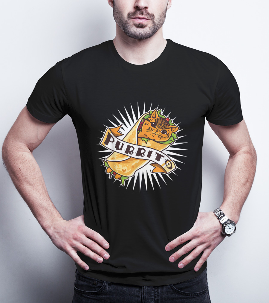 Purrito Funny Kitten Cat Burrito 4 Cat Lovers Delight T-Shirt