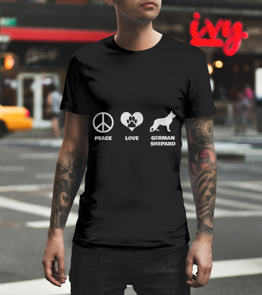 Peace Love German Shepard Funny T-Shirt