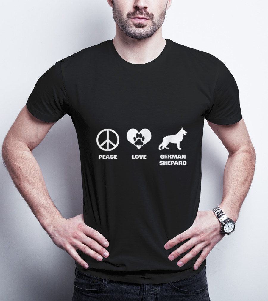 Peace Love German Shepard Funny T-Shirt