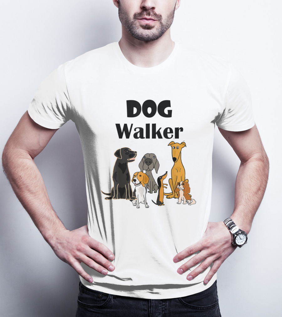 SmileteesPets Funny Cartoon Dog Walker With Variety Of Happy Dogs T-Shirt