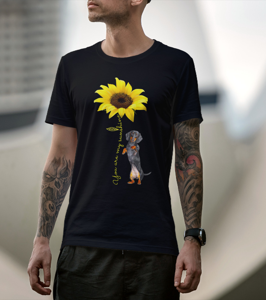 You Are My Sunshine Dachshund Doxie Mom Mother Day Sunflower T-Shirt