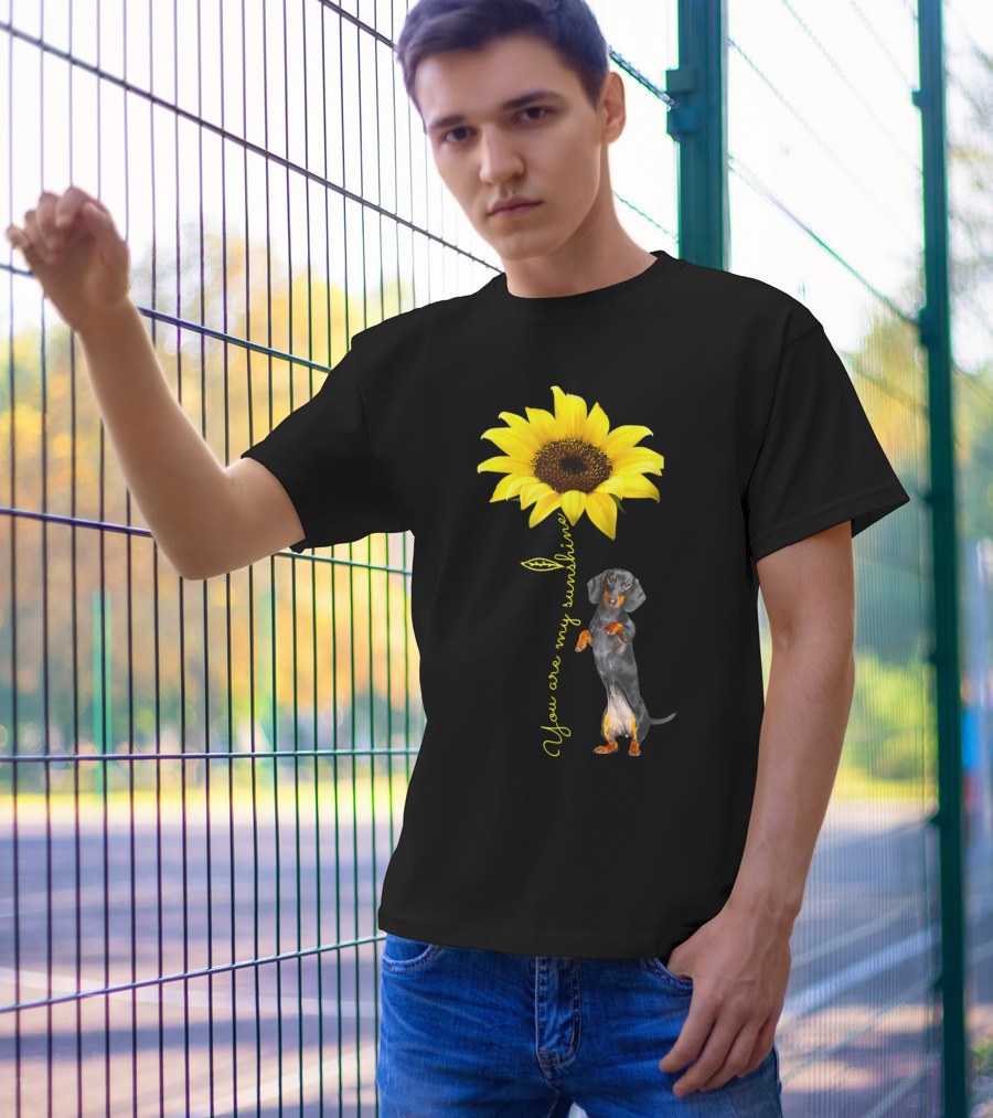 You Are My Sunshine Dachshund Doxie Mom Mother Day Sunflower T-Shirt