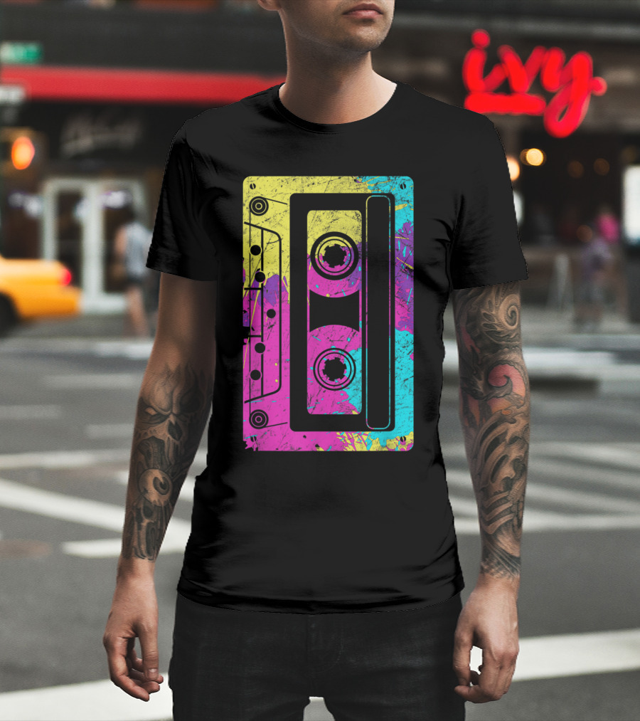 Cassette Tape Mixtape Music 80s And 90s Retro Colorful T-Shirt