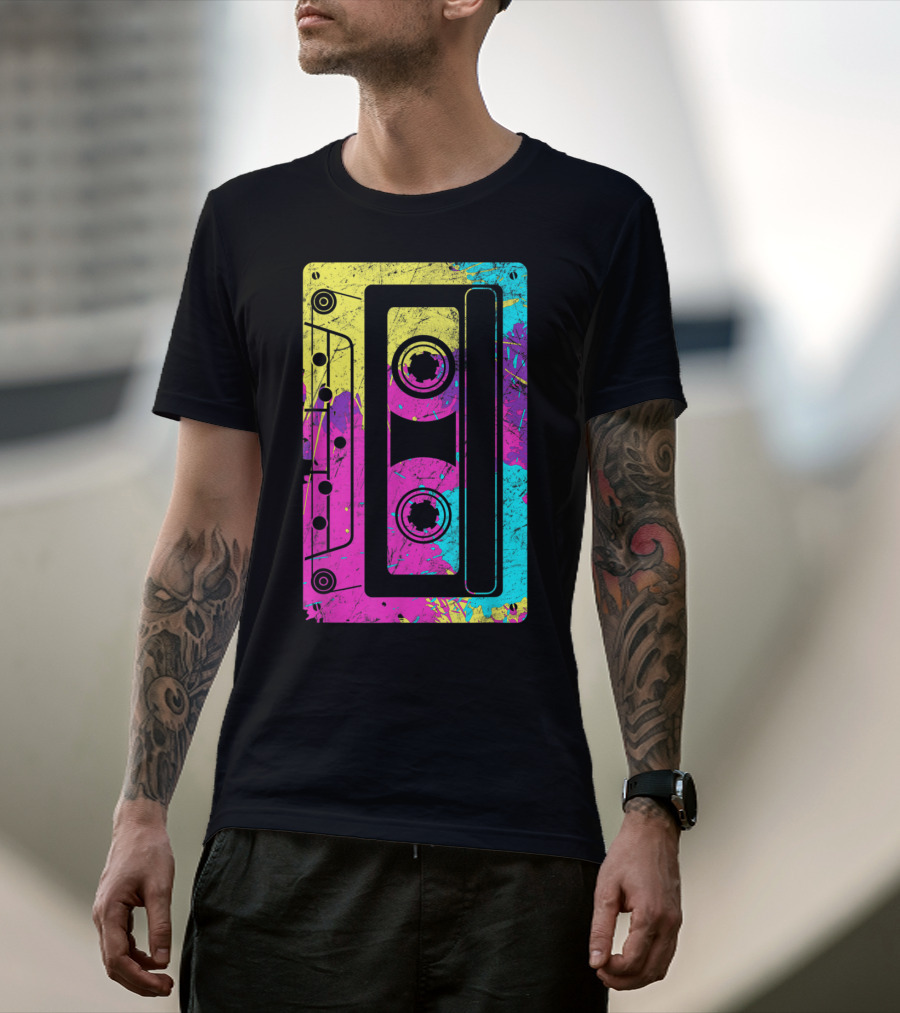 Cassette Tape Mixtape Music 80s And 90s Retro Colorful T-Shirt
