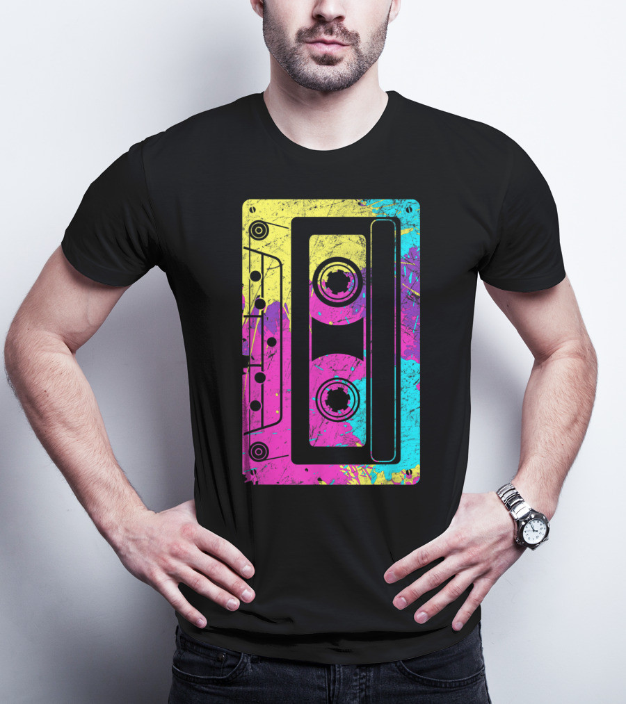 Cassette Tape Mixtape Music 80s And 90s Retro Colorful T-Shirt