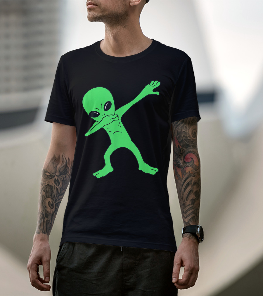 Dabbing Alien Halloween Funny Dab Pose Extraterrestrial Dance T-Shirt