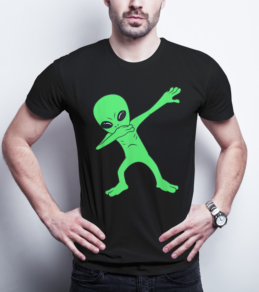 Dabbing Alien Halloween Funny Dab Pose Extraterrestrial Dance T-Shirt