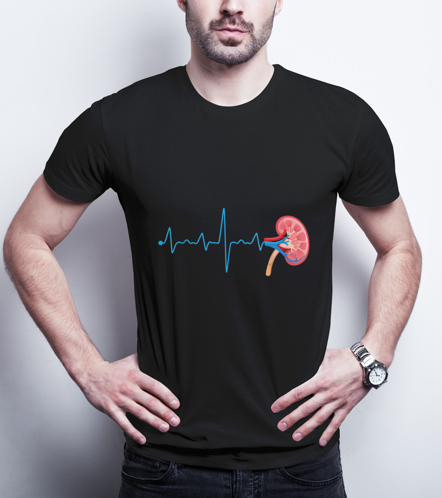 Dialysis Technician Nurse Kidney Heartbeat Pulse EKG Line T-Shirt