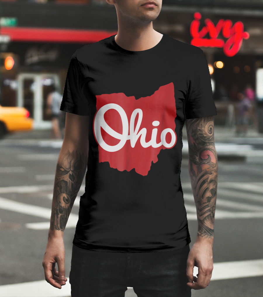 Ohio Home Script Ohio Map T-Shirt