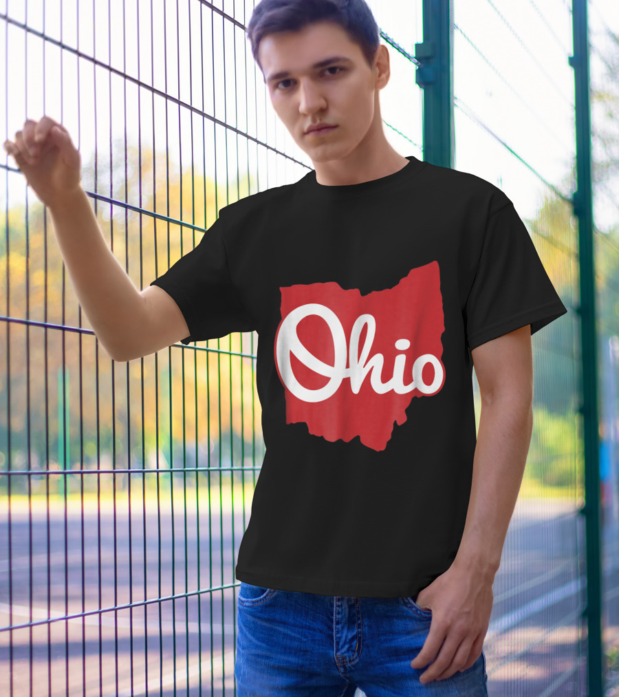 Ohio Home Script Ohio Map T-Shirt