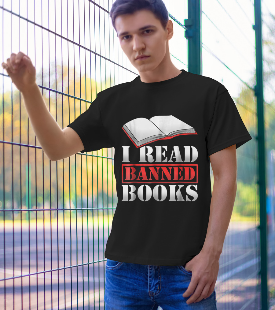 I Read Banned Books Open Book Icon Novelty Readers T-Shirt