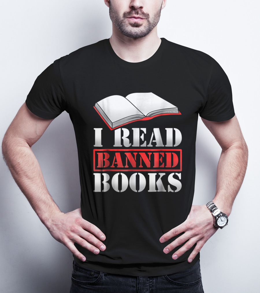 I Read Banned Books Open Book Icon Novelty Readers T-Shirt