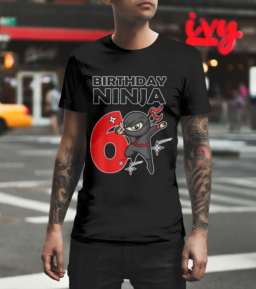 Birthday Ninja 6 Year Old Birthday T-Shirt