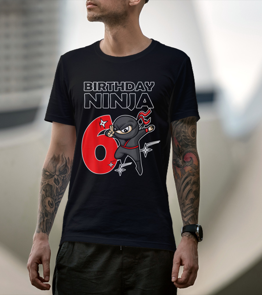 Birthday Ninja 6 Year Old Birthday T-Shirt