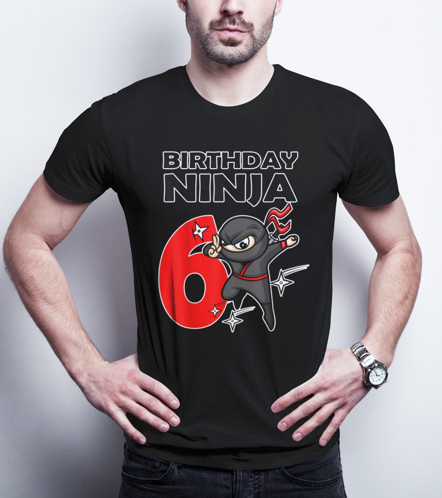 Birthday Ninja 6 Year Old Birthday T-Shirt