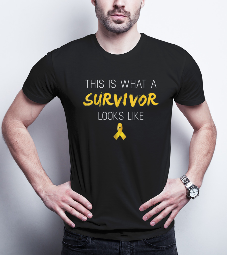 This Is What A Survivor Looks Like Childhood Cancer Awareness T-Shirt