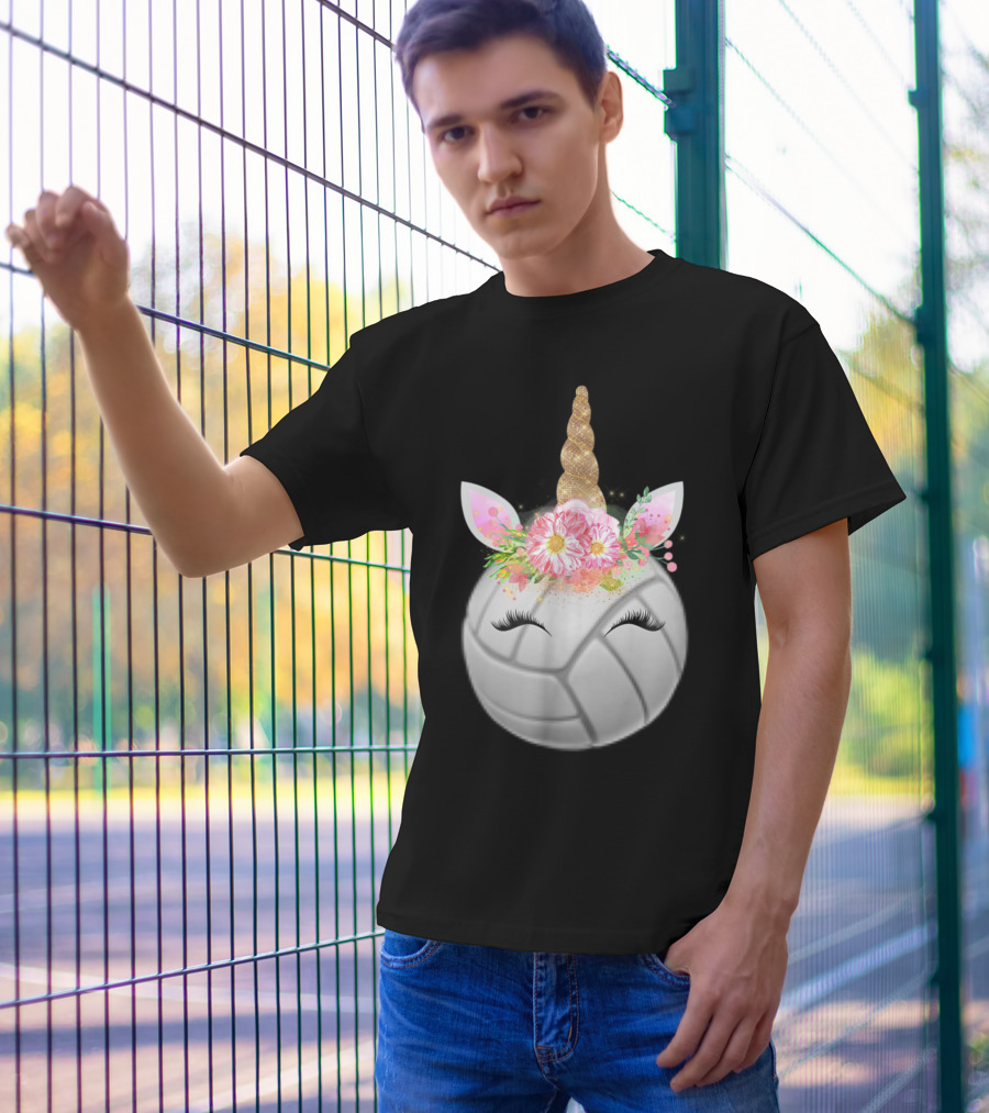 Funny Volleyball Unicorn Sport Love Girls T-Shirt