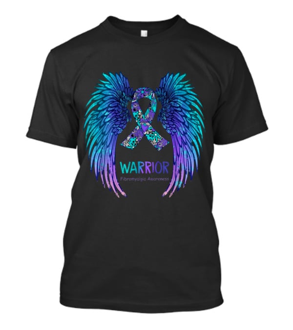 Warrior Angel Wings Fibromyalgia Awareness T-Shirt