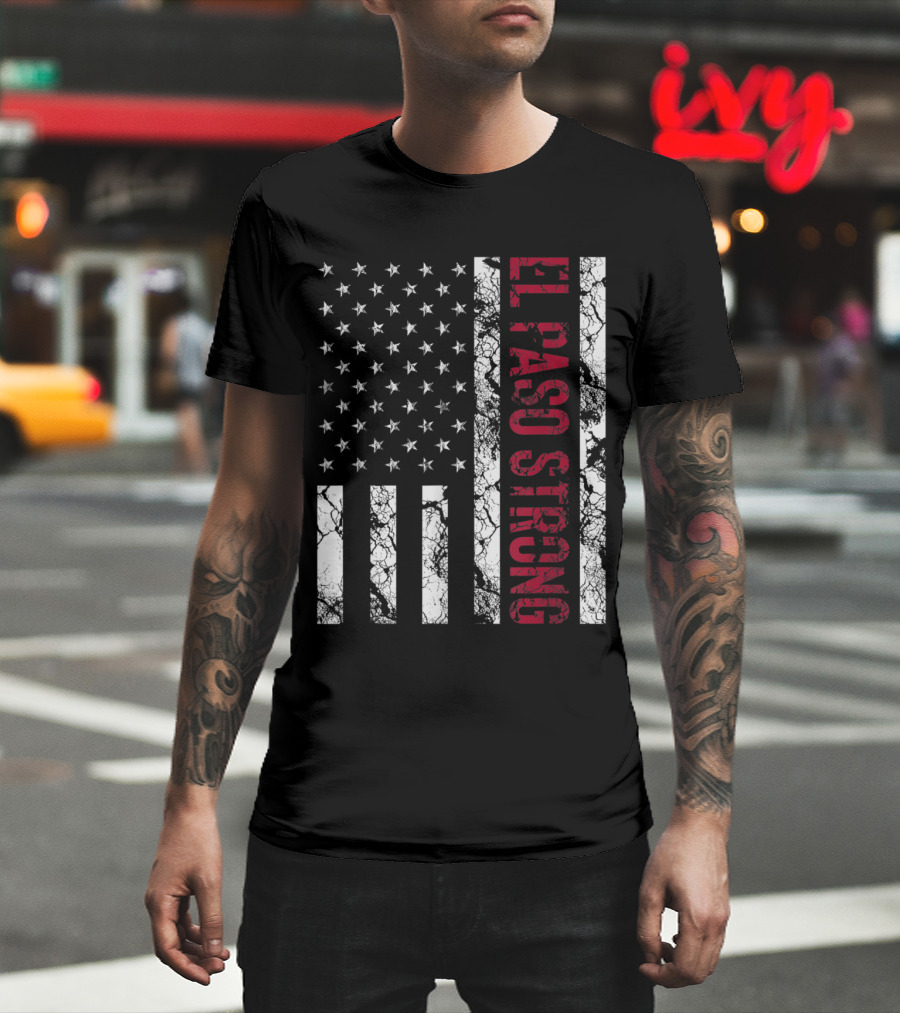 El Paso Strong Distressed American Flag T-Shirt