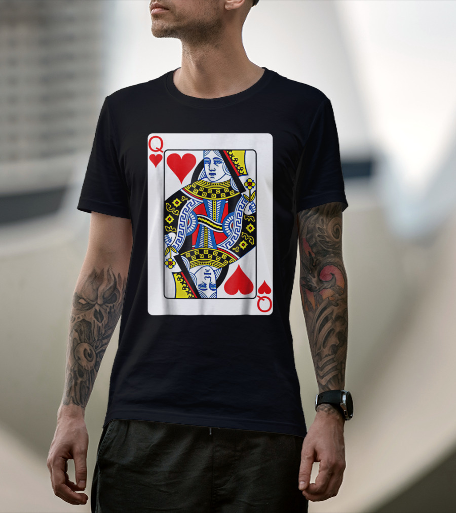 Queen Of Hearts Playing Card Poker T-Shirt
