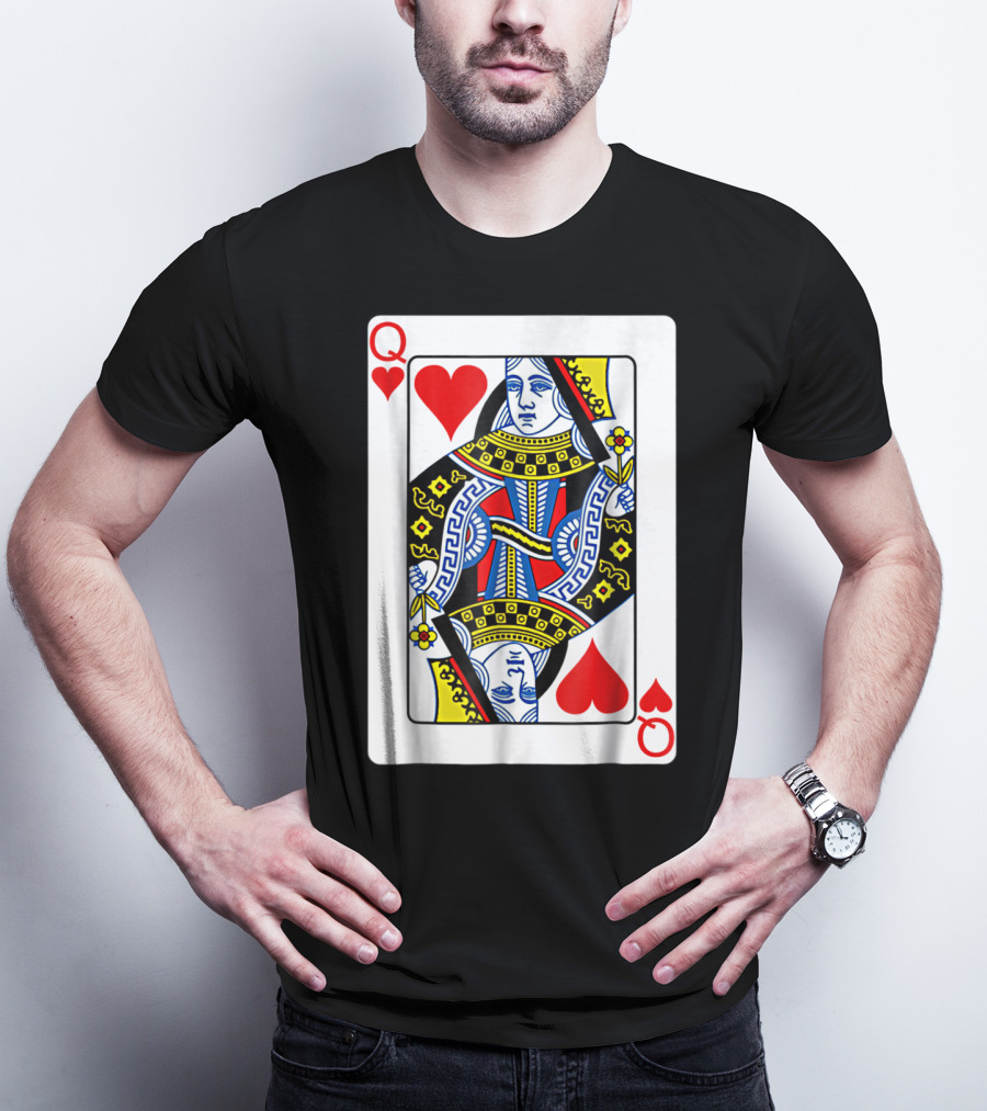 Queen Of Hearts Playing Card Poker T-Shirt