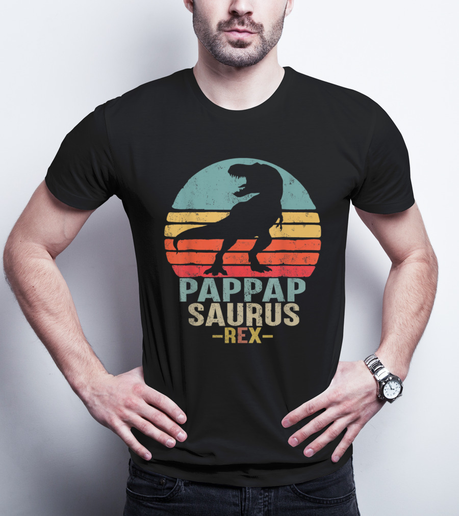 Pappapsaurus Rex T-Rex Dinosaur Retro Vintage T-Shirt