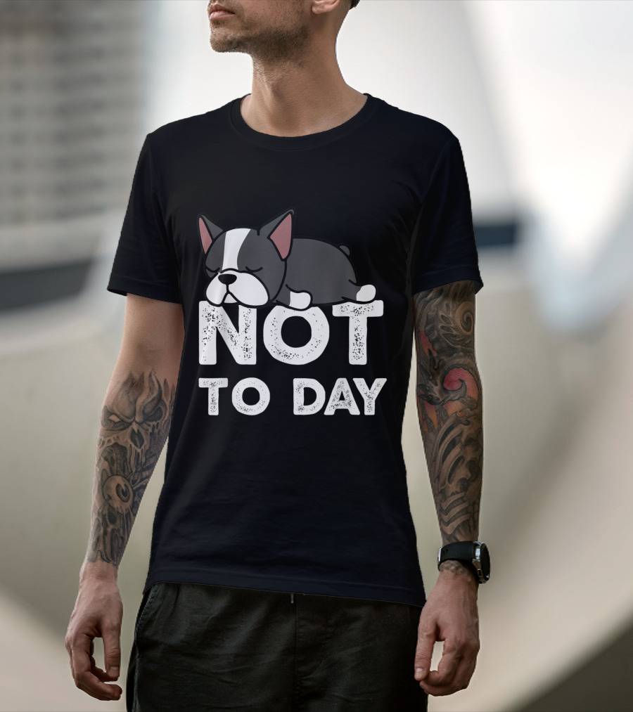 Nope Not Today Lazy Boston Terrier Not To Day T-Shirt