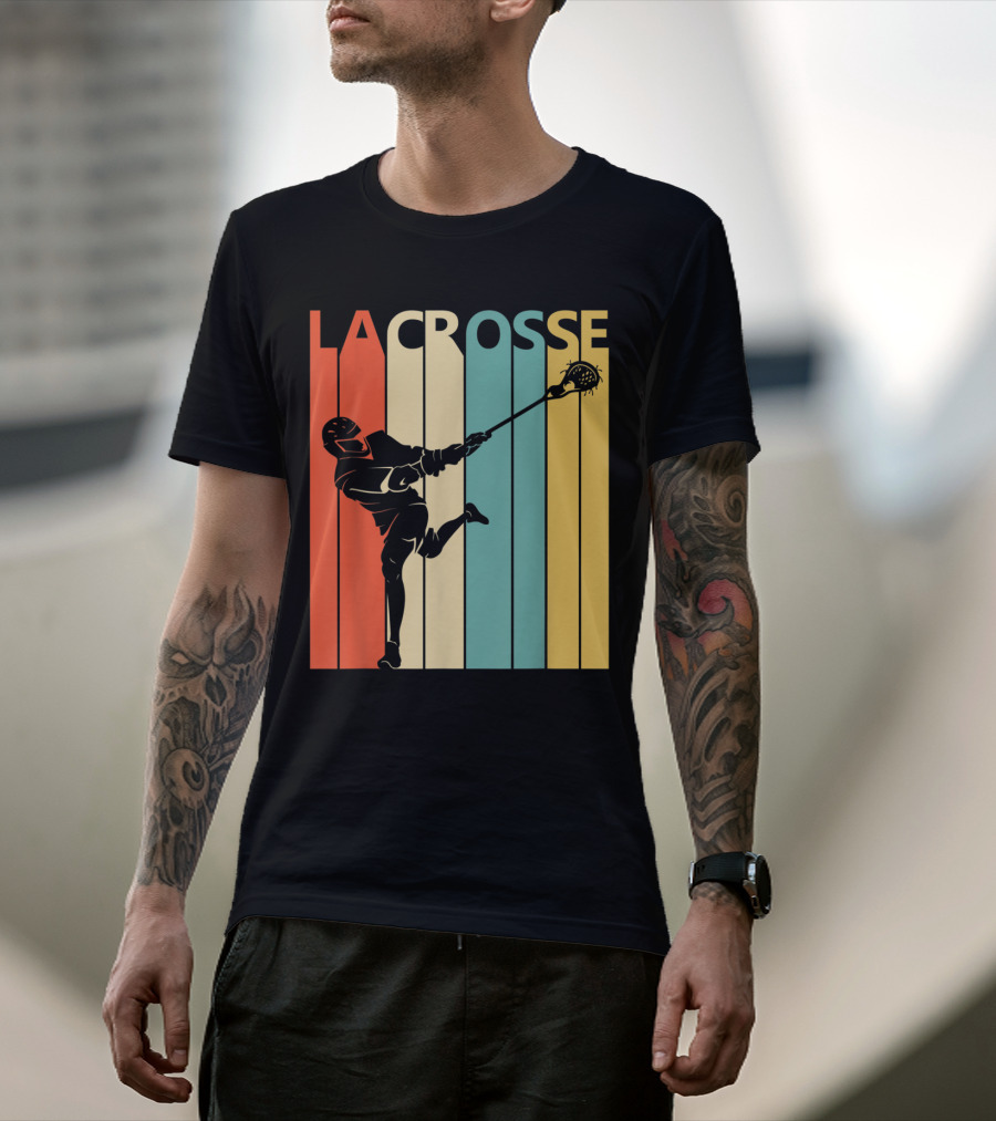 Vintage Lacrosse Retro Stripes T-Shirt