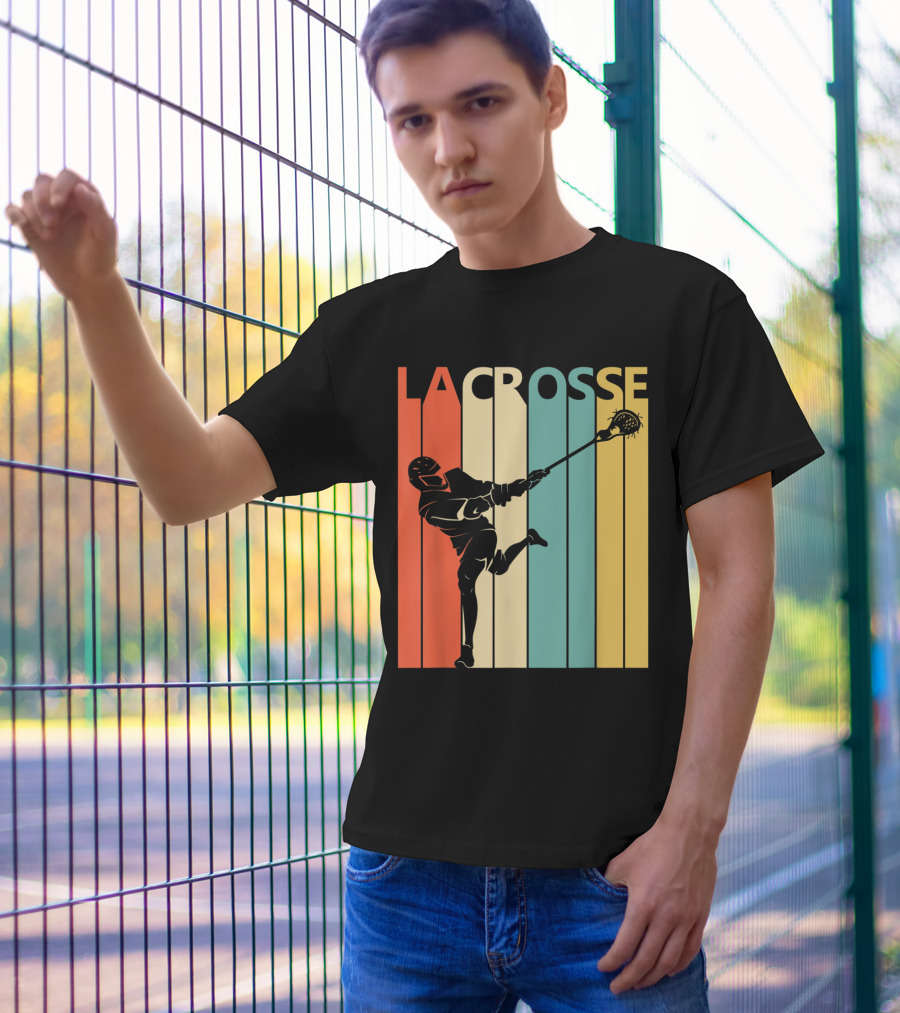 Vintage Lacrosse Retro Stripes T-Shirt