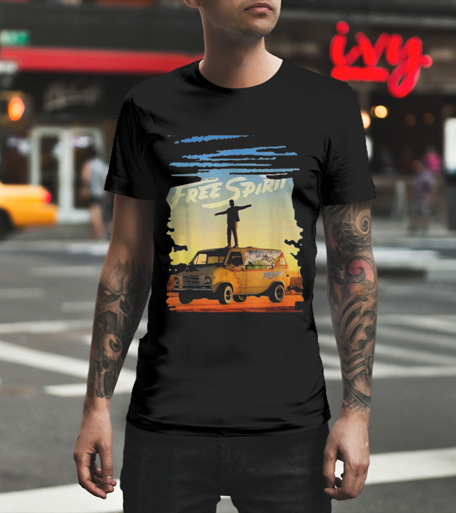 Free Spirit Khalid Van Silhouette On Sunset Background T-Shirt