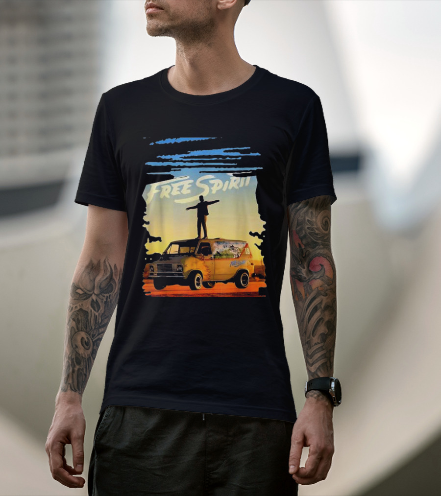 Free Spirit Khalid Van Silhouette On Sunset Background T-Shirt