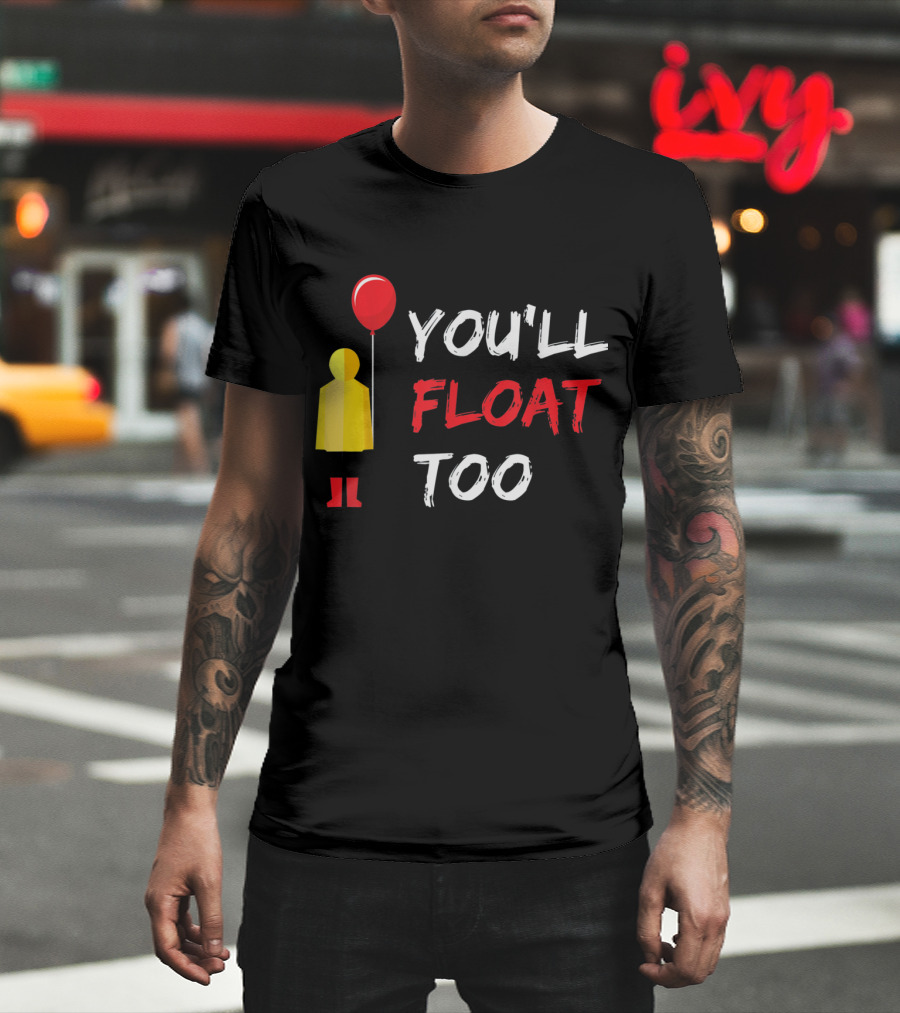 You'll Float Too Red Balloon Yellow Raincoat T-Shirt