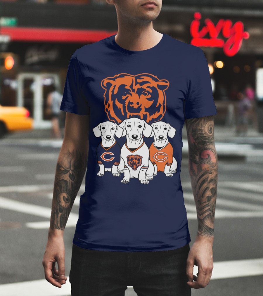 Chicago Bears Pet Lover Dachshund Dogs Football T-Shirt