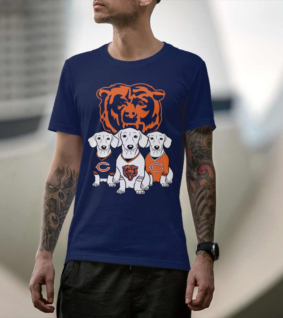 Chicago Bears Pet Lover Dachshund Dogs Football T-Shirt