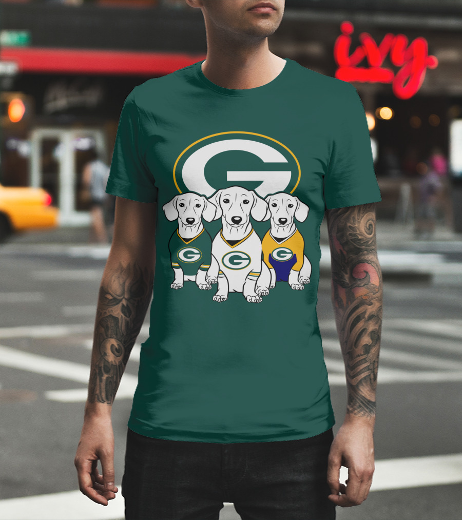 Green Bay Packers Pet Lover Dachshund Dogs Football T-Shirt