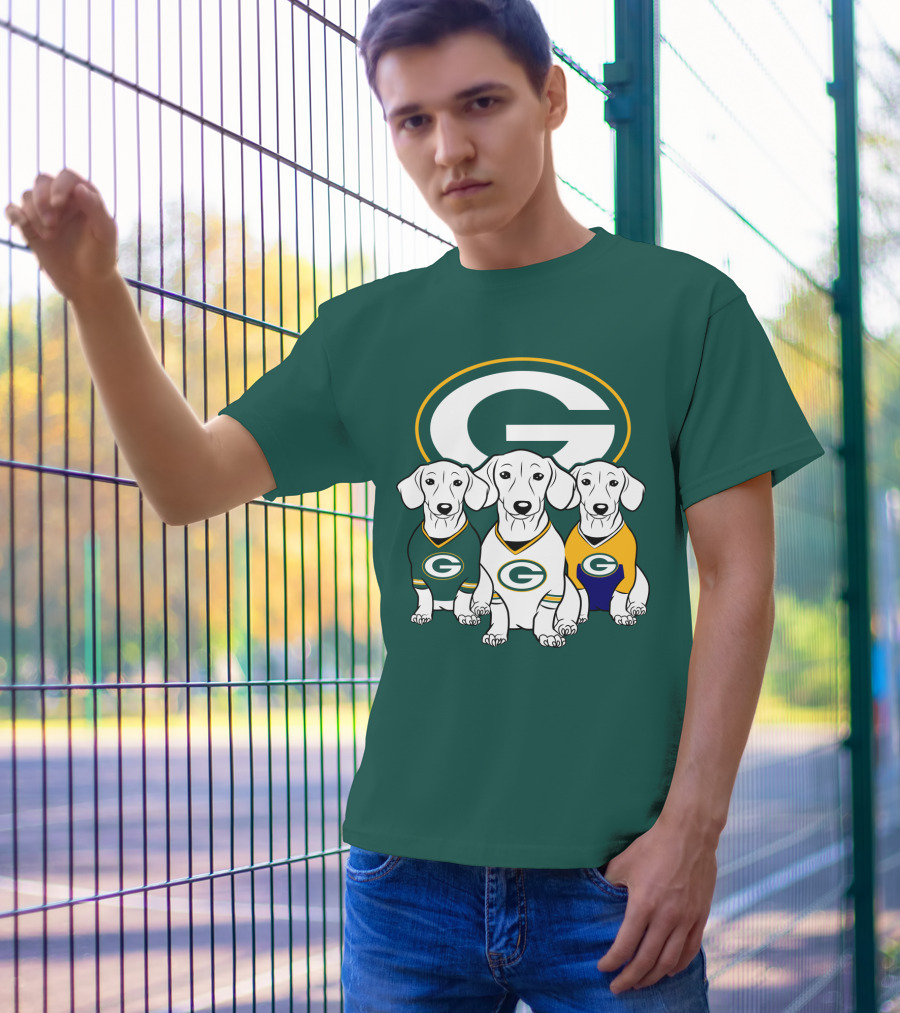 Green Bay Packers Pet Lover Dachshund Dogs Football T-Shirt