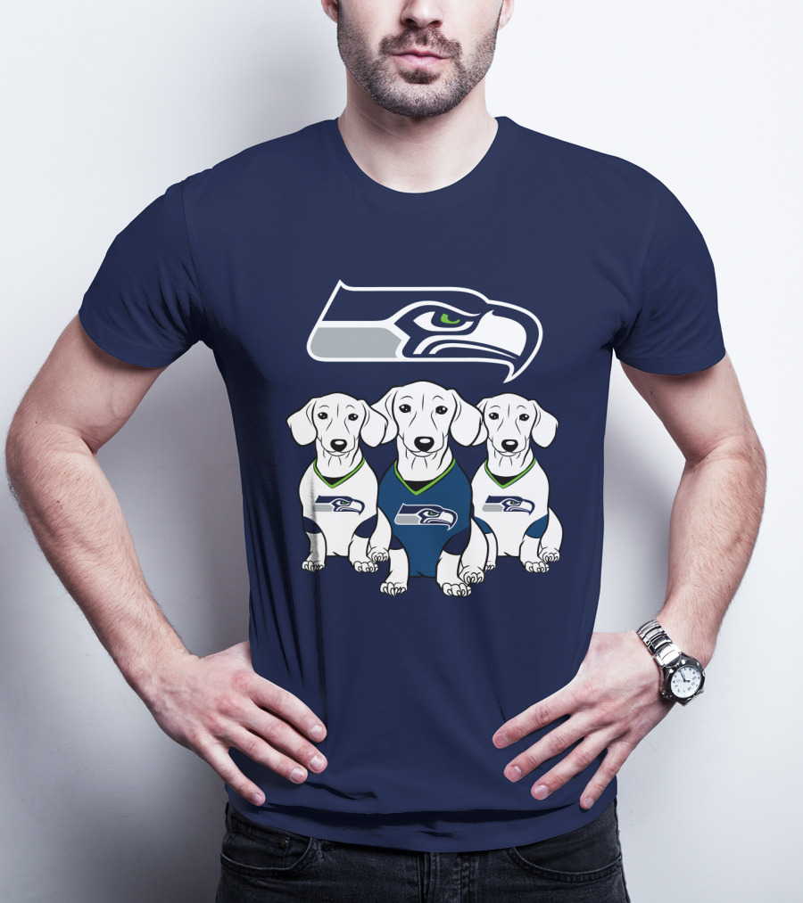 Seattle Seahawks Dachshund Dogs Football T-Shirt