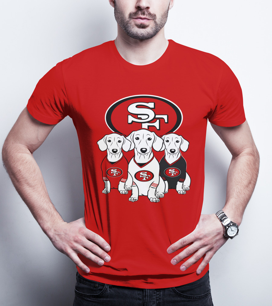 San Francisco 49ers Dachshund Dog Trio T-Shirt