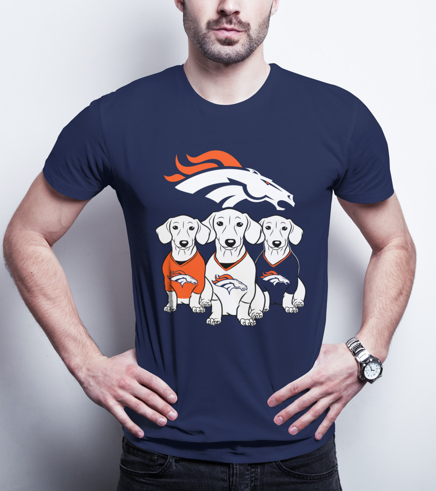Denver Broncos Dachshunds Trio T-Shirt