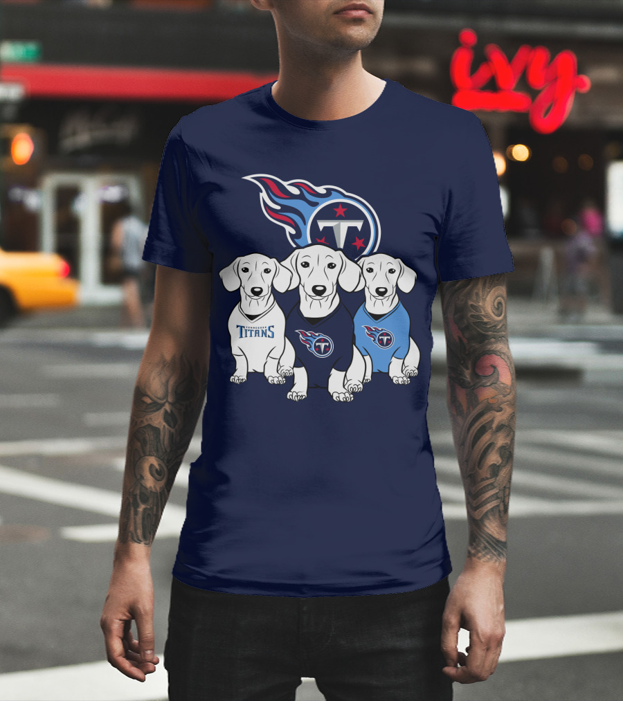 Tennessee Titans Dachshund Dog Trio T-Shirt