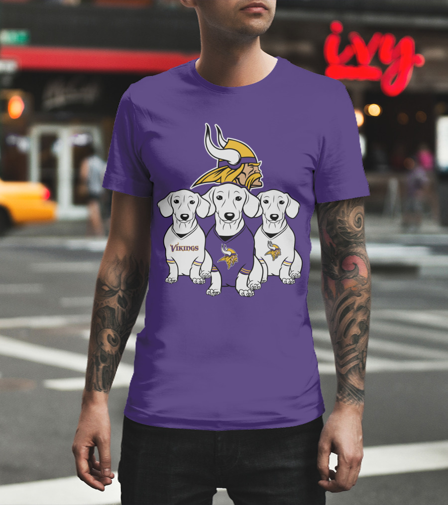 Minnesota Vikings Dachshund  Puppies T-Shirt