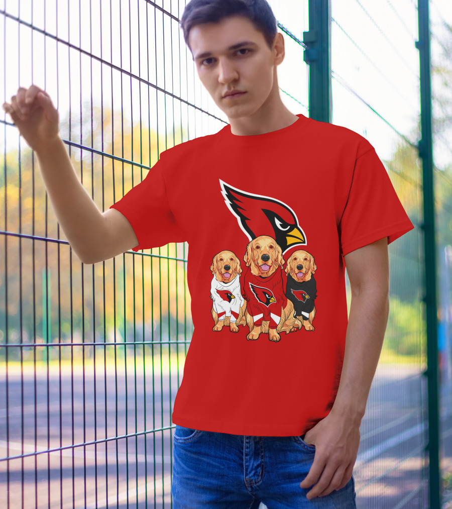 Arizona Cardinals Golden Retrievers Red Uniforms T-Shirt