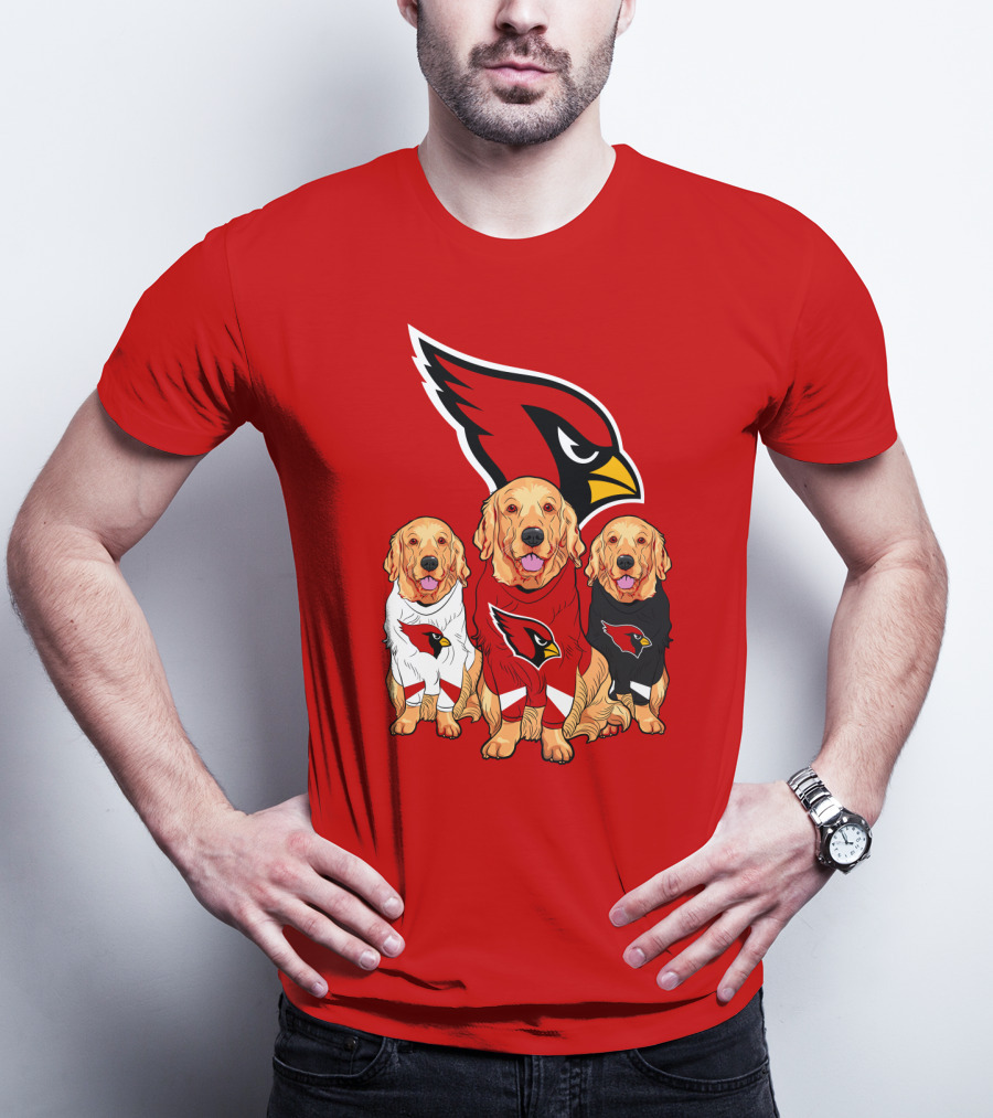 Arizona Cardinals Golden Retrievers Red Uniforms T-Shirt