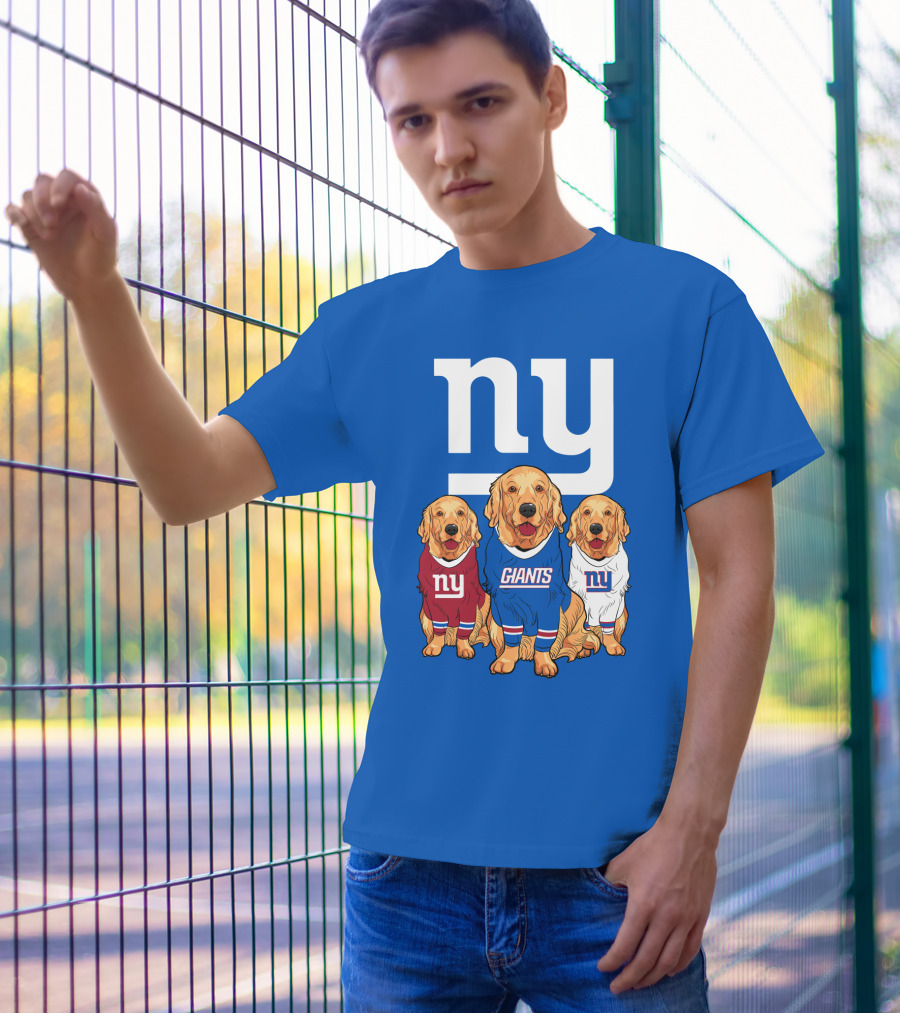 New York Giants Ny Giants Golden Retrievers T-Shirt