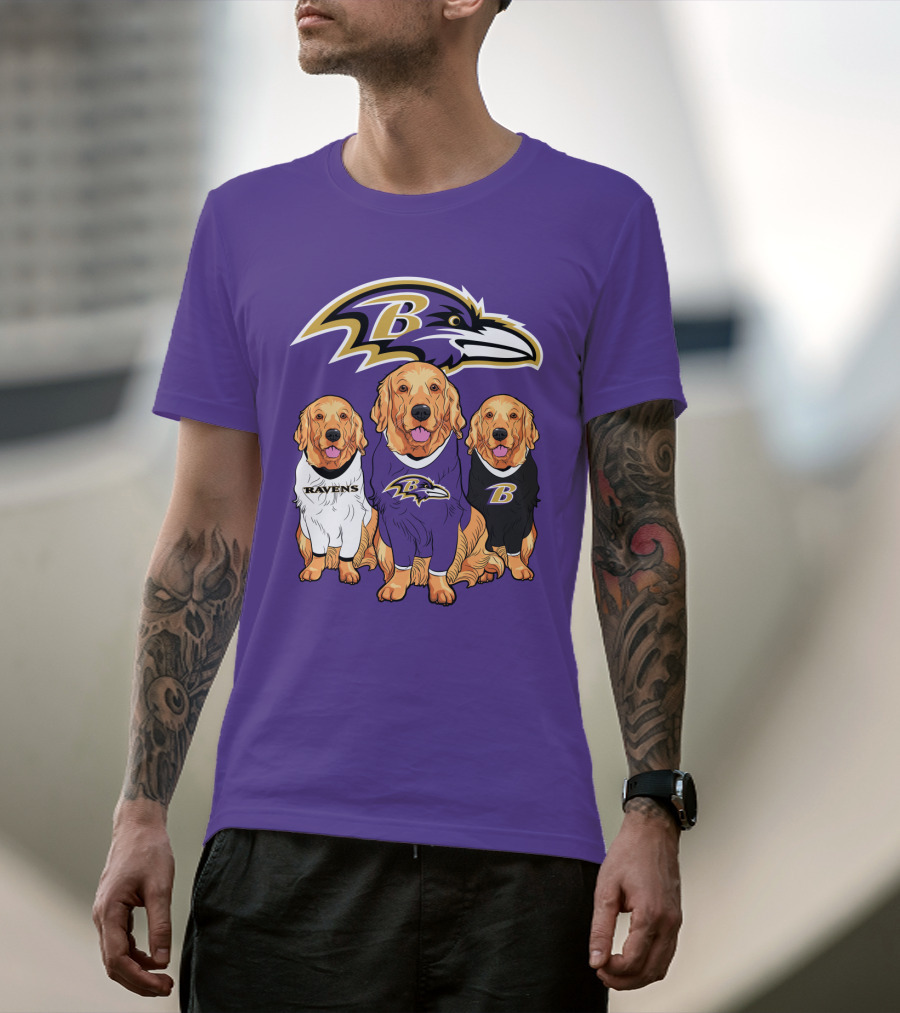 Baltimore Ravens Golden Retrievers T-Shirt