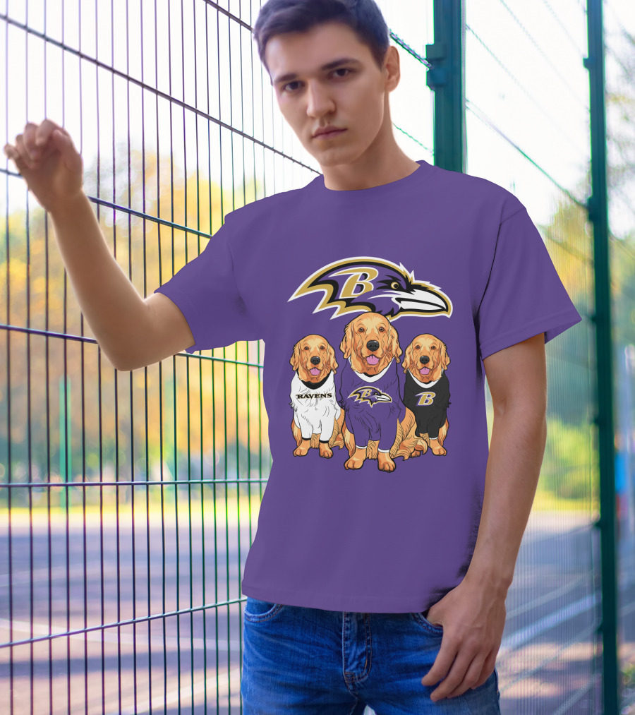 Baltimore Ravens Golden Retrievers T-Shirt