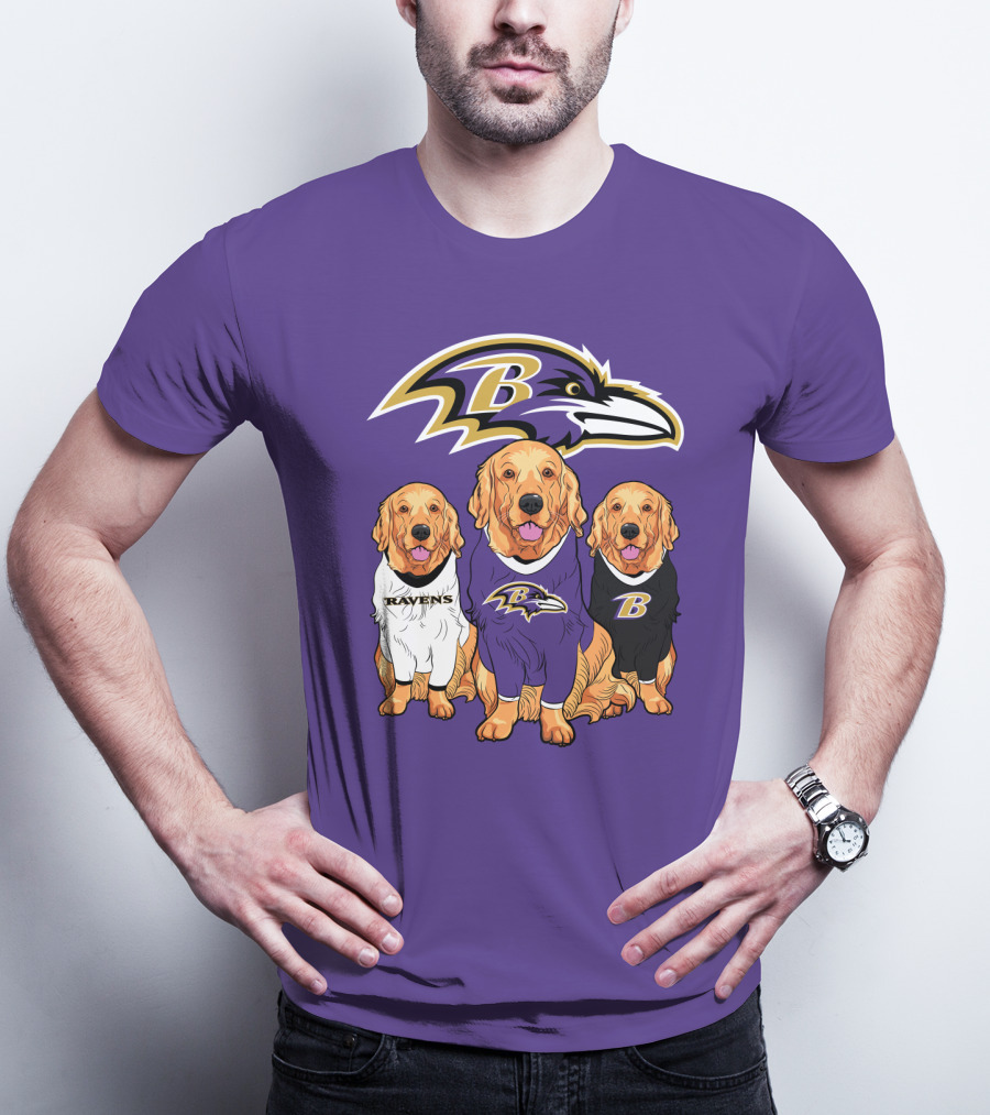 Baltimore Ravens Golden Retrievers T-Shirt