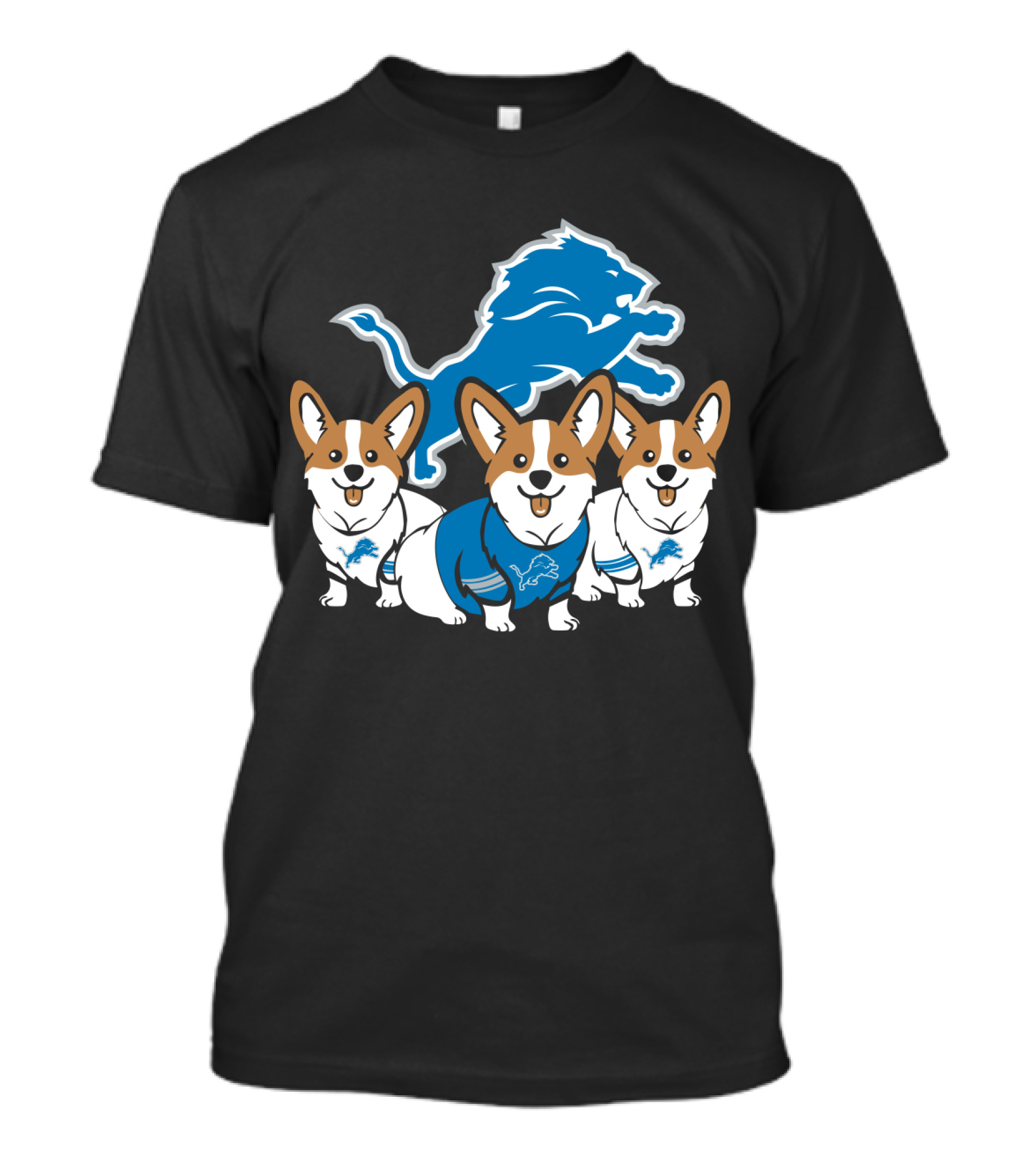 Detroit Lions Corgi Trio T-Shirt