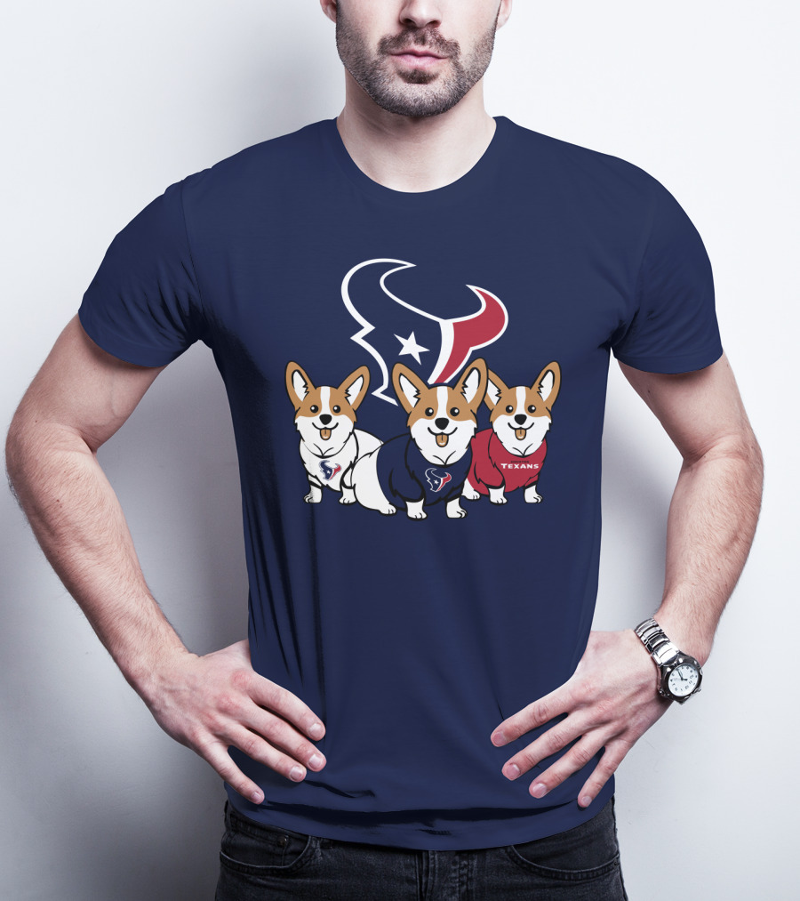 Houston Texans Corgi Trio T-Shirt