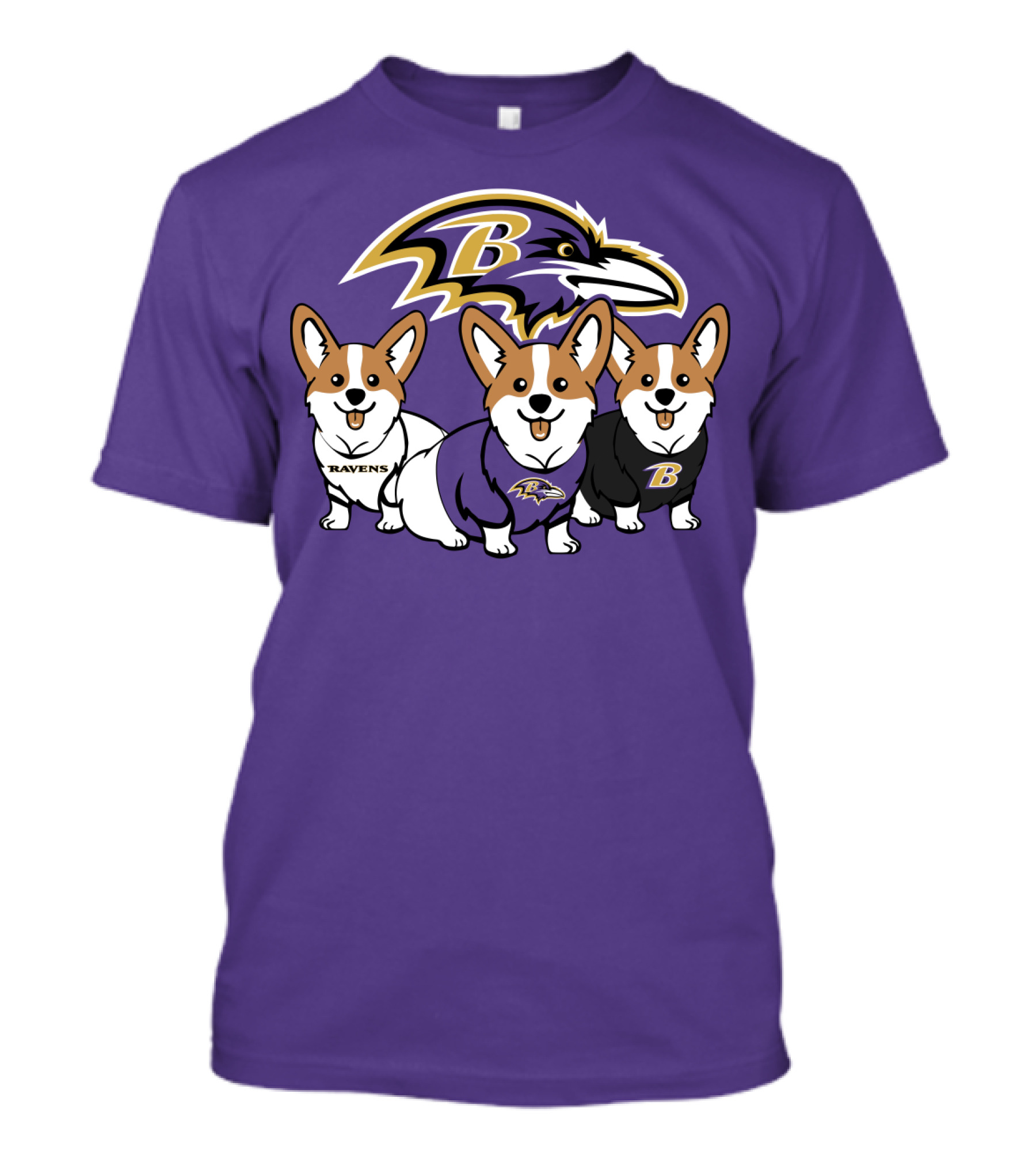 Baltimore Ravens Corgi Trio T-Shirt